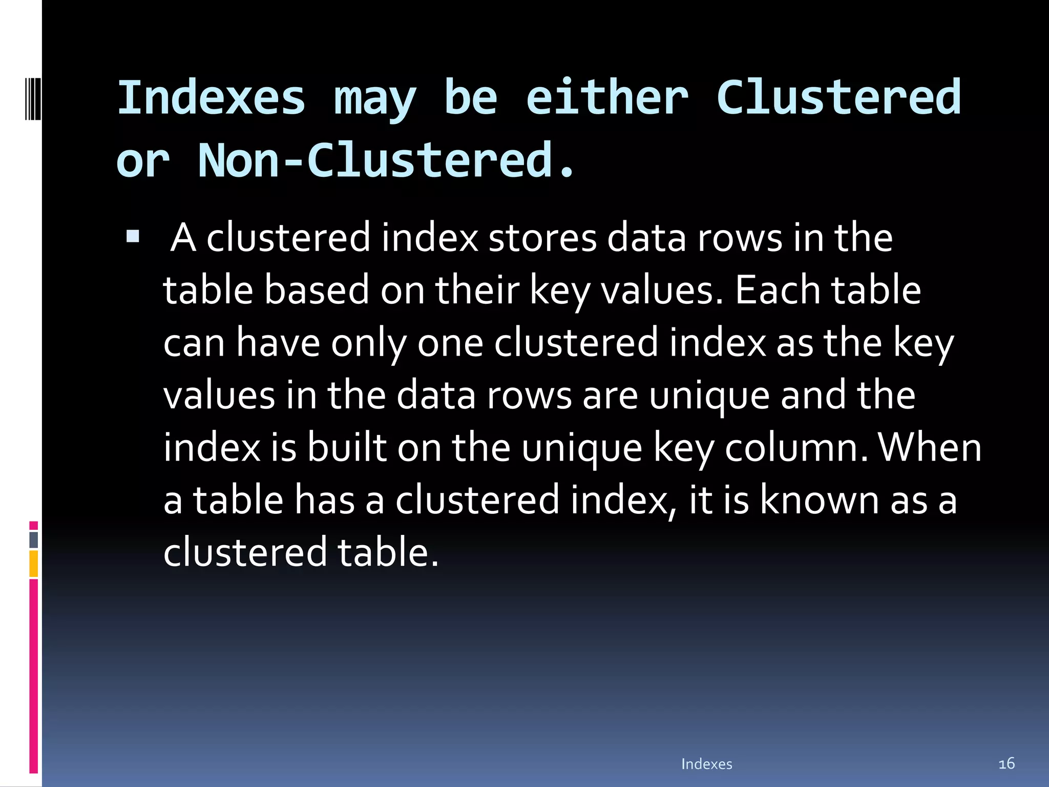 Sql server ___________session_17(indexes) | PPT