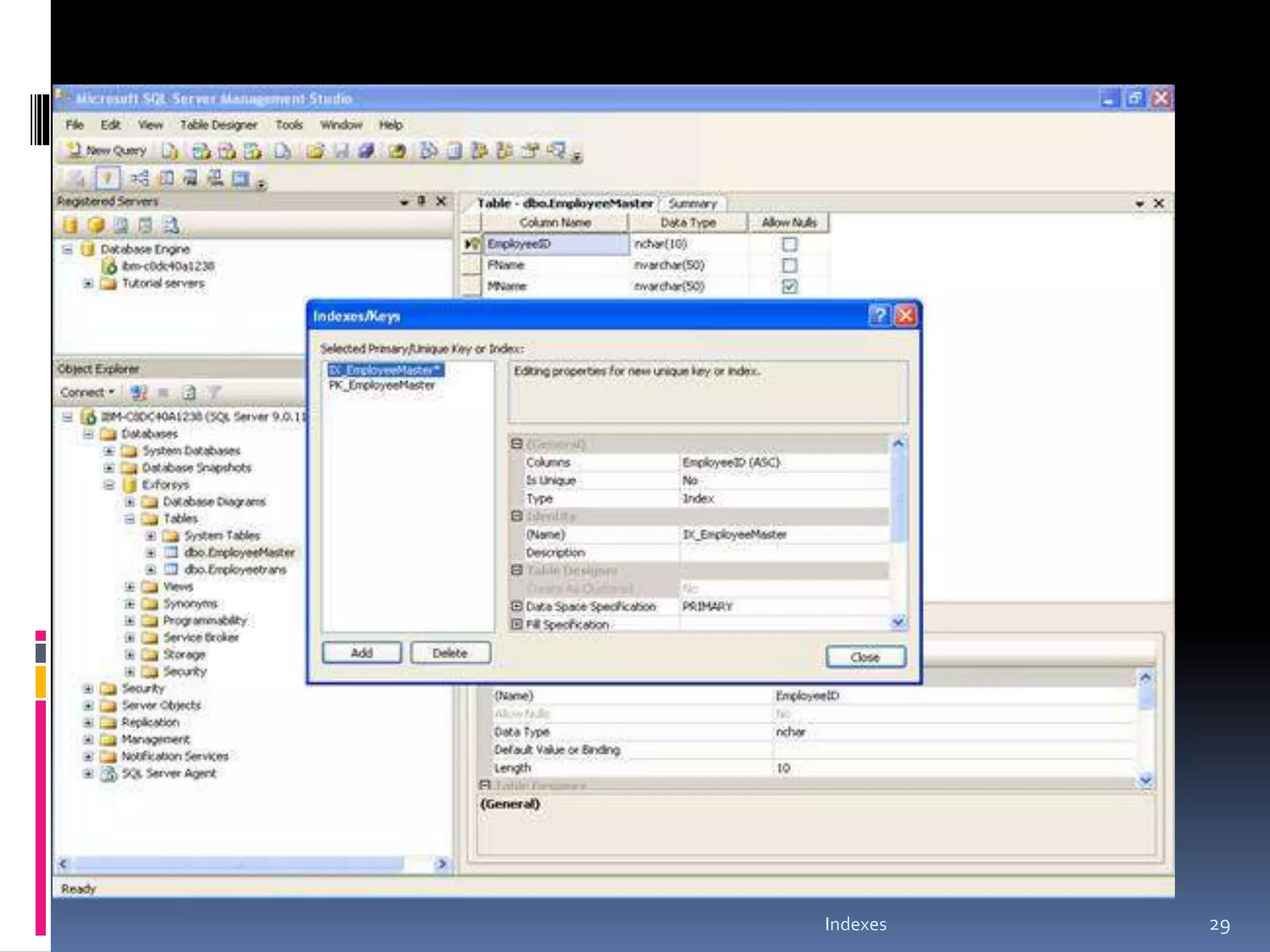 Sql server ___________session_17(indexes) | PPT