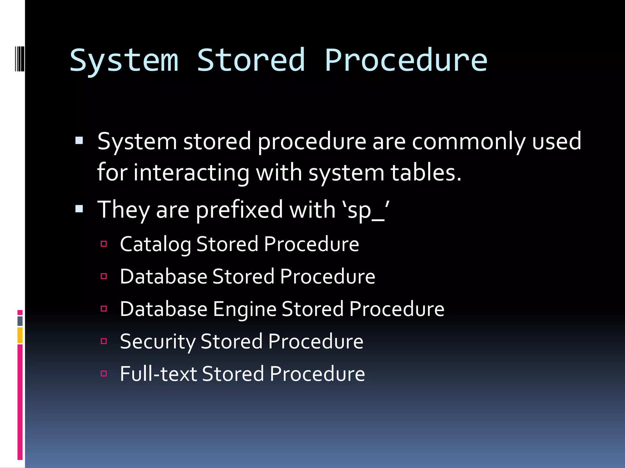 Sql server ___________session_18(stored procedures) | PPT