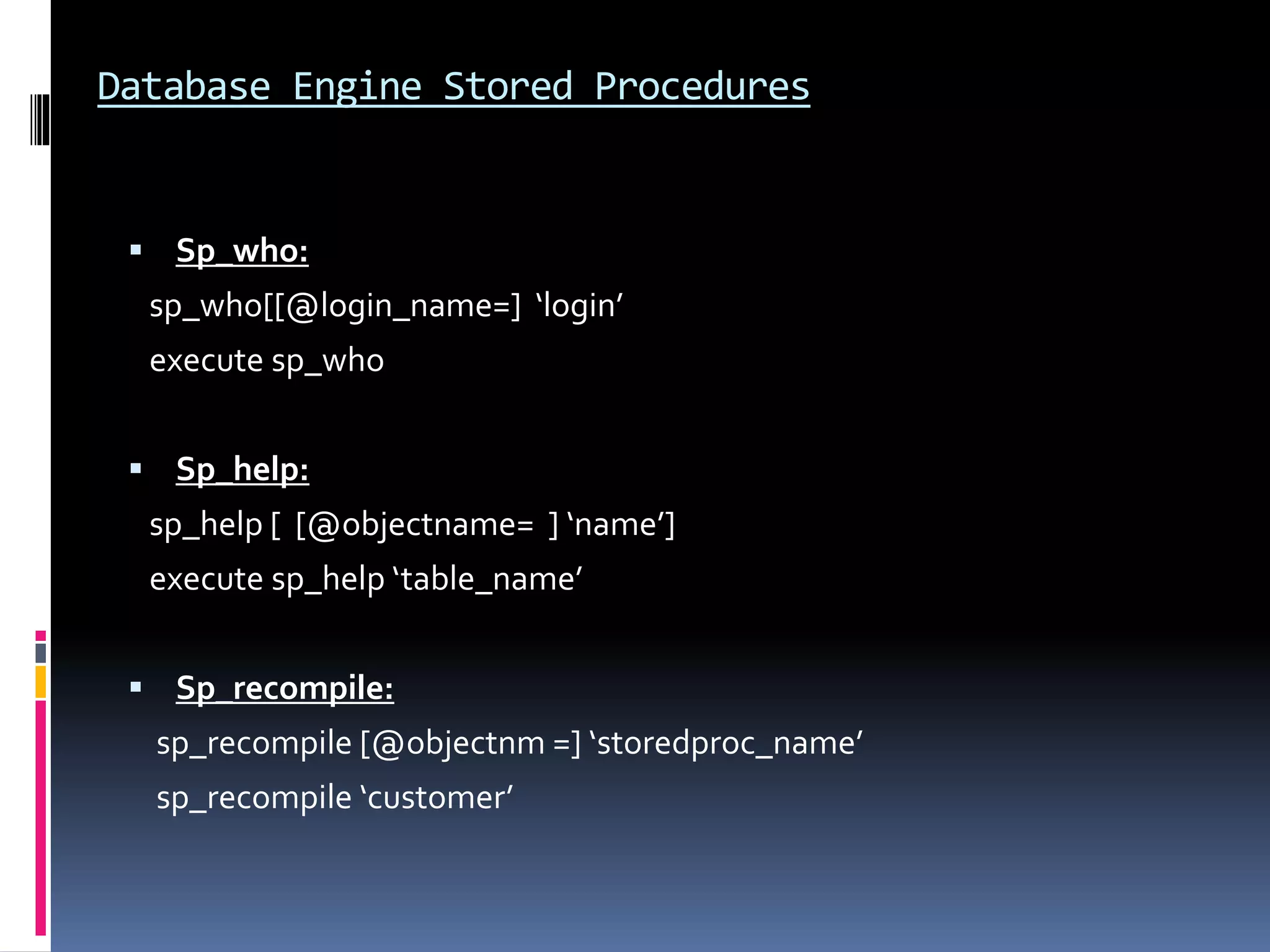 Sql server ___________session_18(stored procedures) | PPT