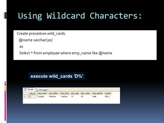 Sql server ___________session_18(stored procedures) | PPTX