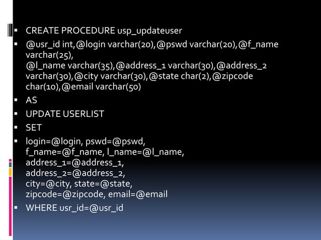 Sql server ___________session_18(stored procedures) | PPT