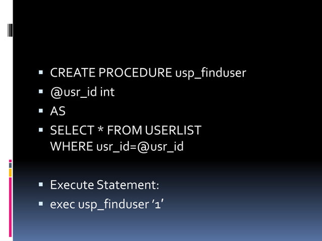 Sql server ___________session_18(stored procedures) | PPT