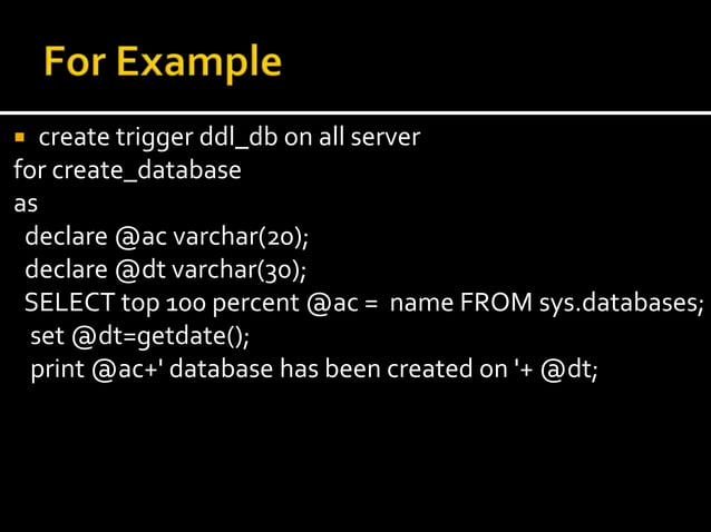 Sql server ___________session_20(ddl triggers) | PPT