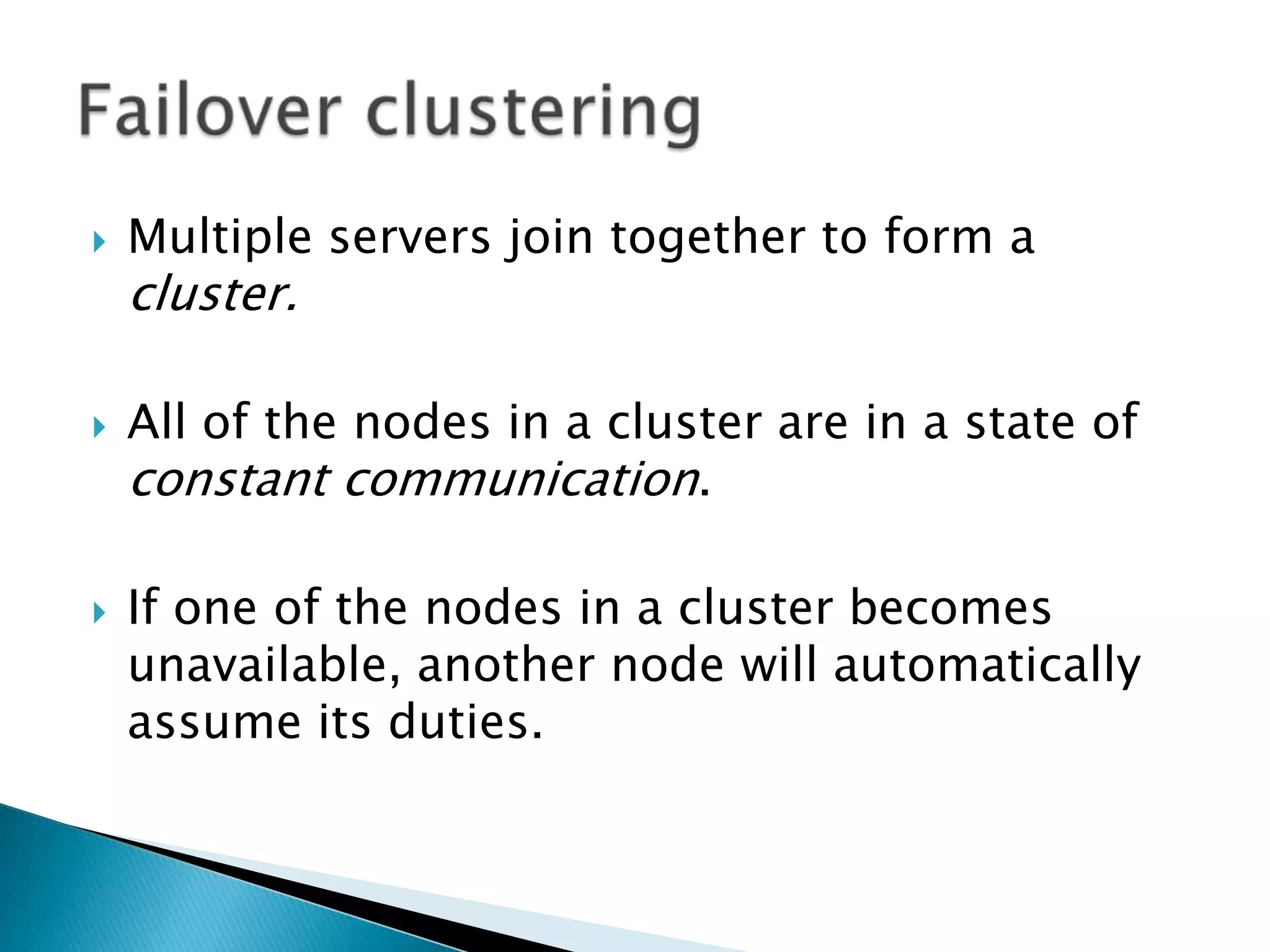 Sql server’s high availability technologies | PPTX | Databases | Computer Software and Applications