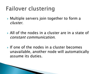 Sql server’s high availability technologies | PPTX | Databases ...