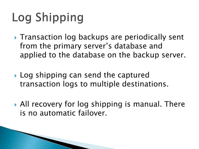 Sql server’s high availability technologies | PPT