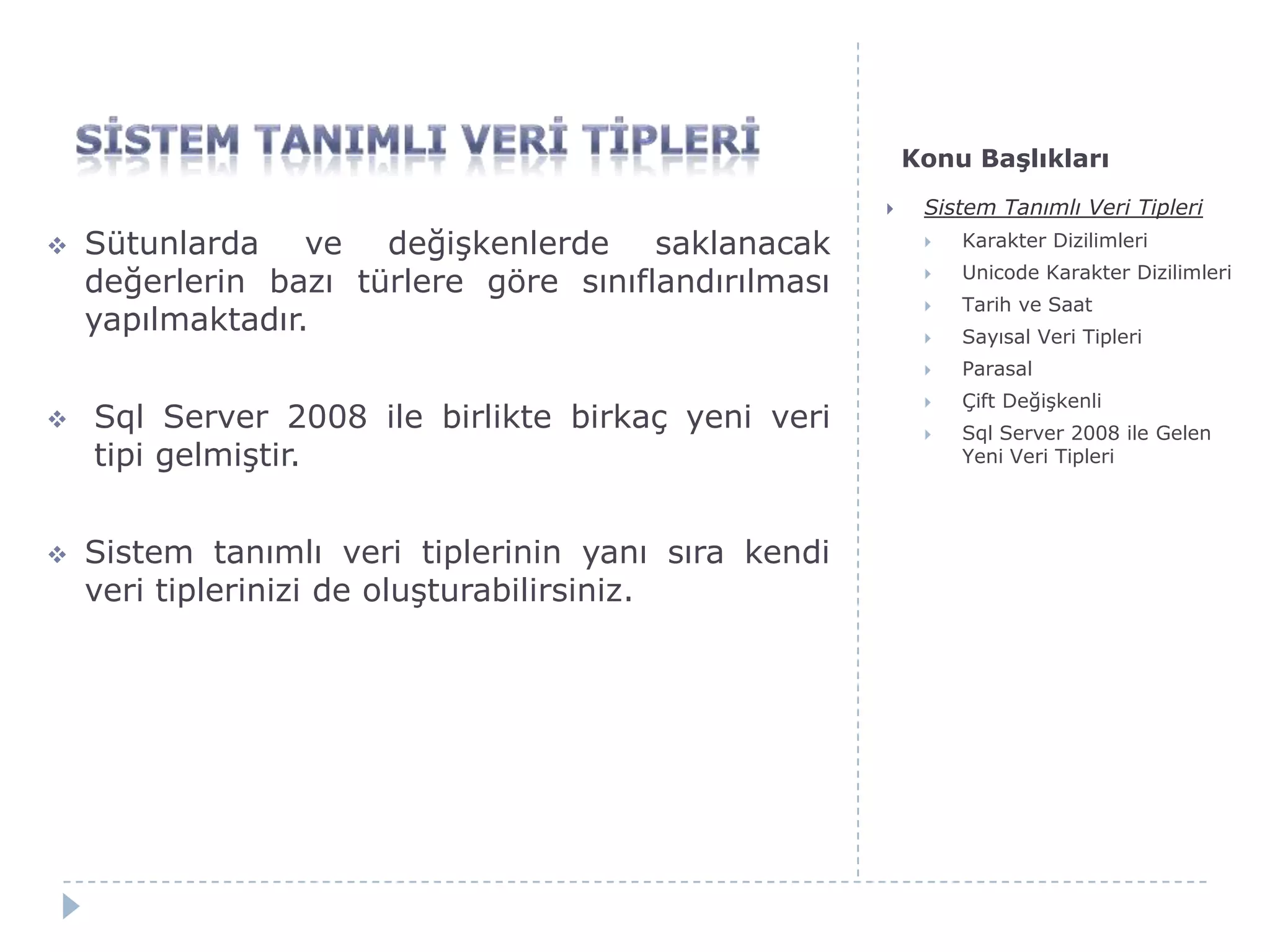 Sql server veri tipleri | PPTX