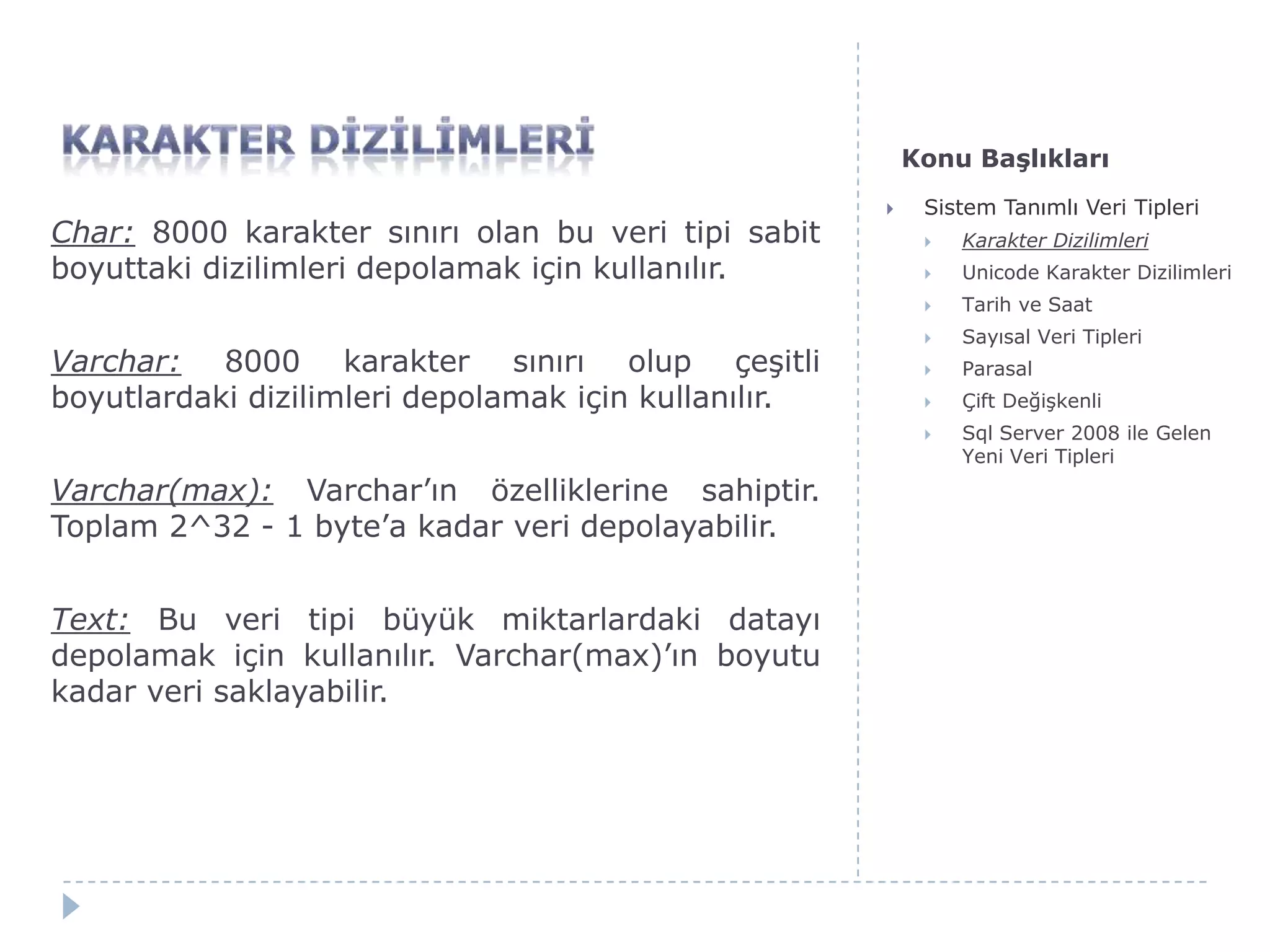 Sql server veri tipleri | PPTX