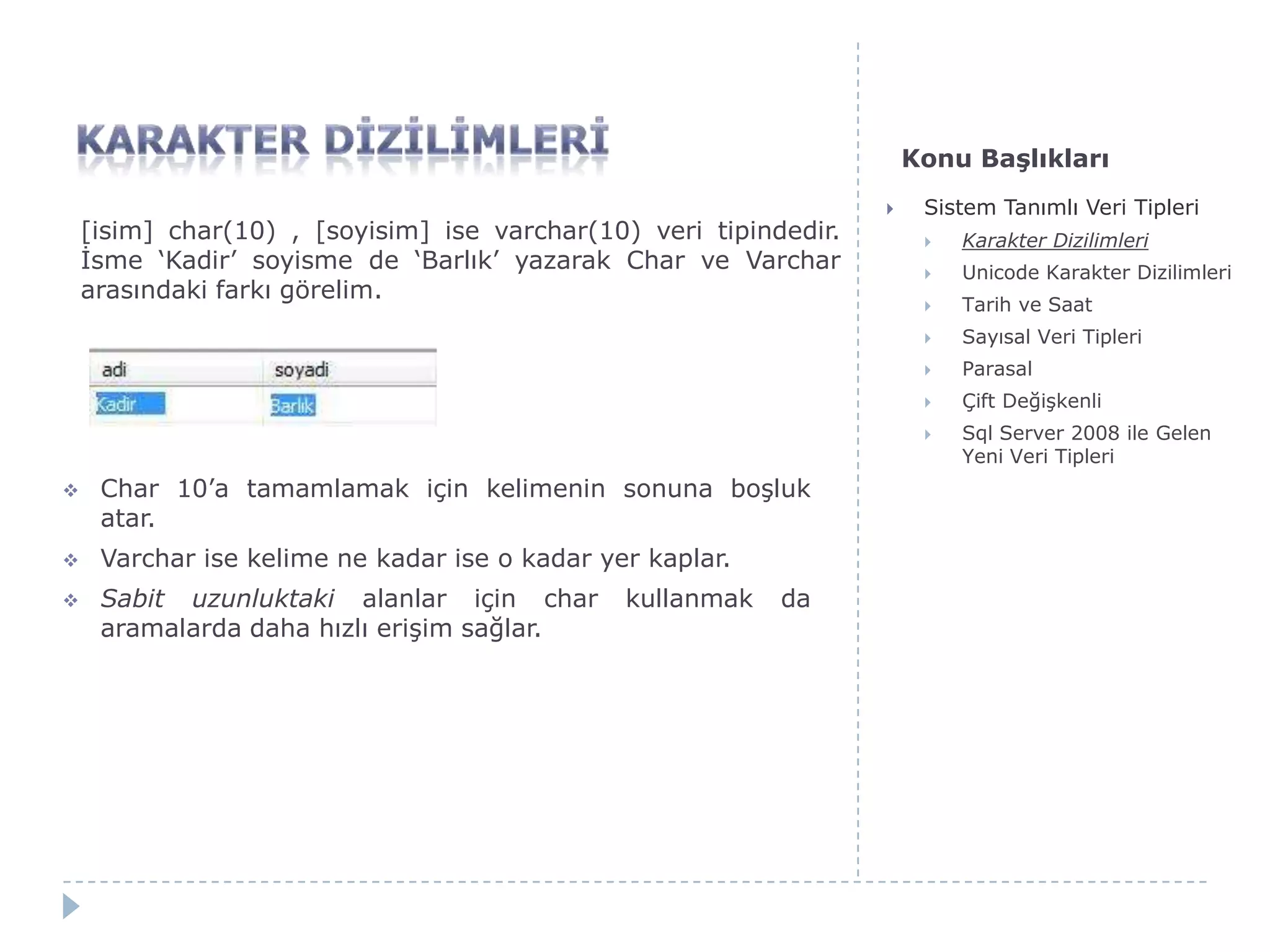 Sql server veri tipleri | PPTX