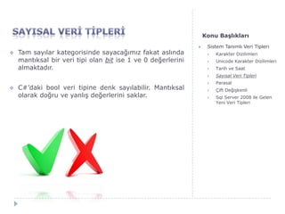 Sql server veri tipleri | PPTX
