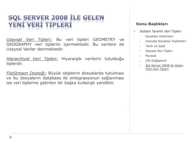 Sql server veri tipleri | PPTX