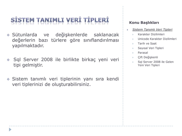 Sql server veri tipleri | PPTX