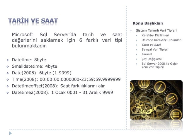 Sql server veri tipleri | PPTX