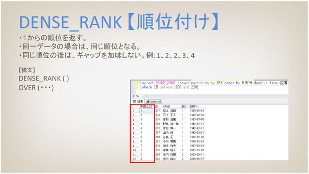 Sqlserver Window Function Ppt