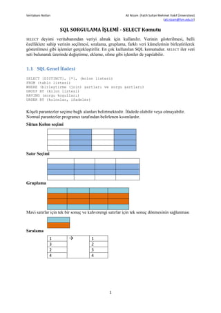 Sql sorgu işlemi (4) | PDF