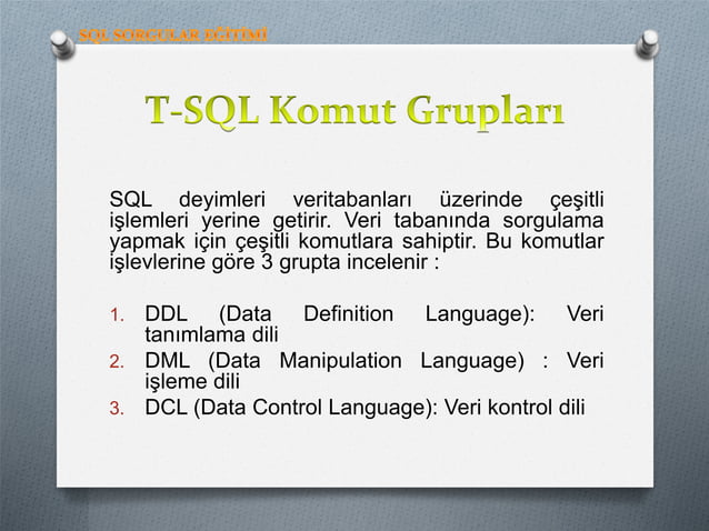 Sql sorgular eği̇ti̇mi̇ | PDF