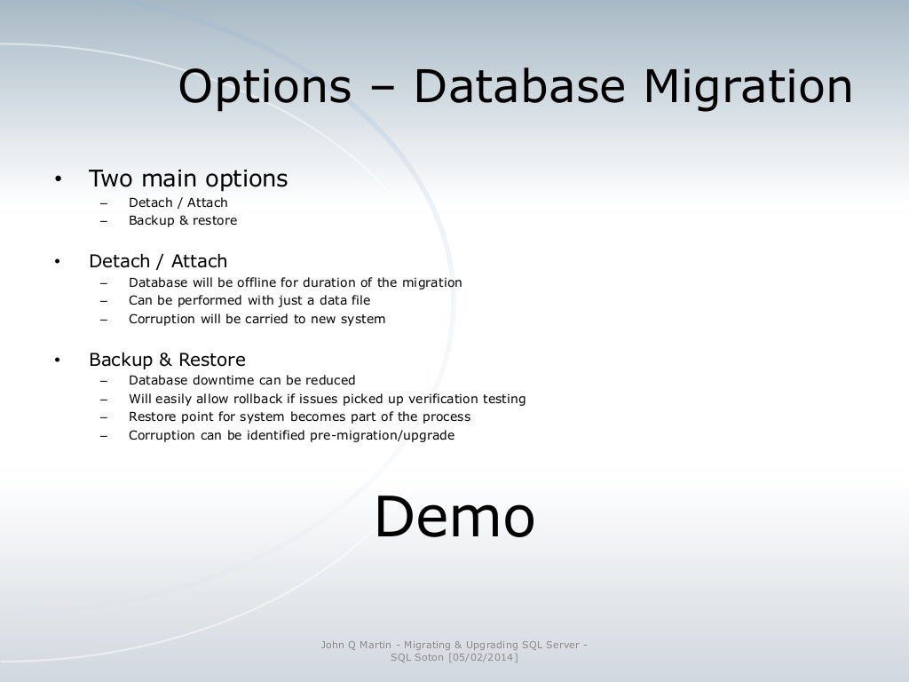 Upgrading & Migrating SQL Sever - Southampton SQL Server user group 0…