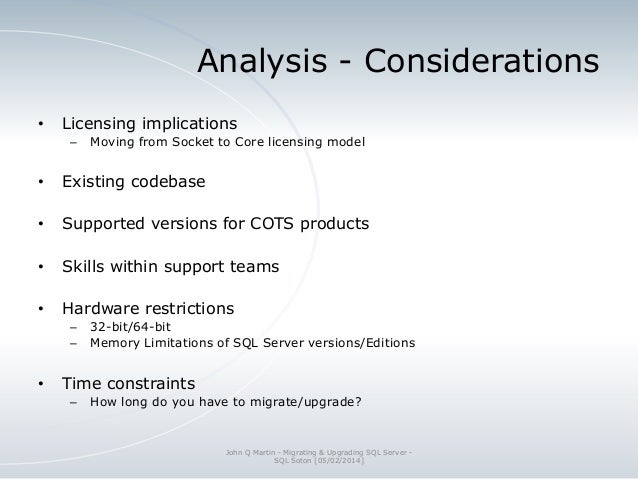 Upgrading & Migrating SQL Sever - Southampton SQL Server user group 0… Upgrading & Migrating SQL Sever - Southampton SQL Server user group 0…