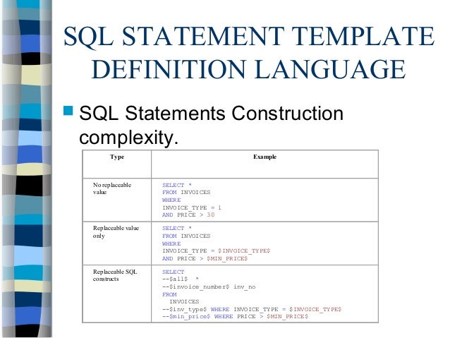 SQL Statement Template