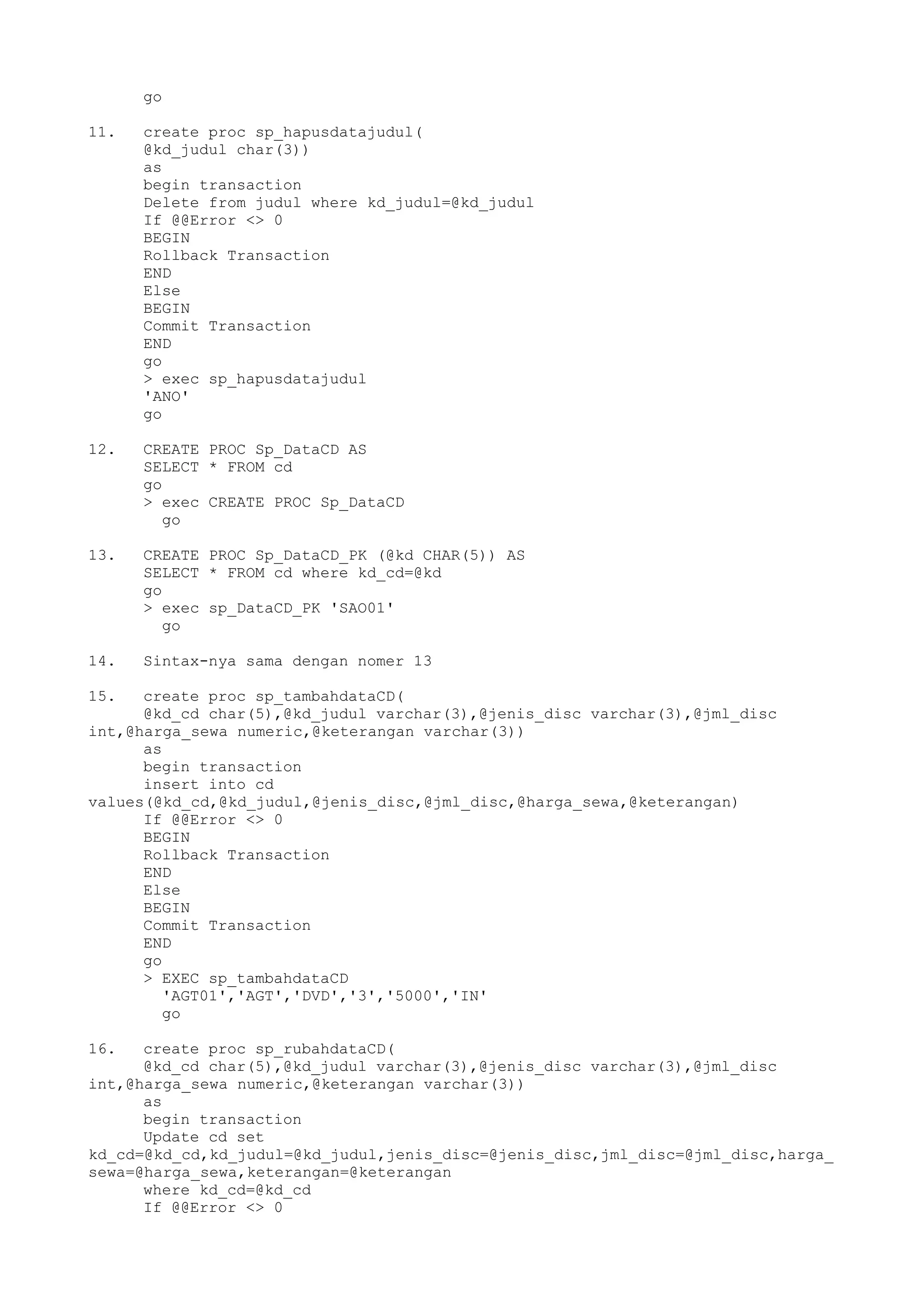Sql Store Procedure [ Rental Cd] Pdf