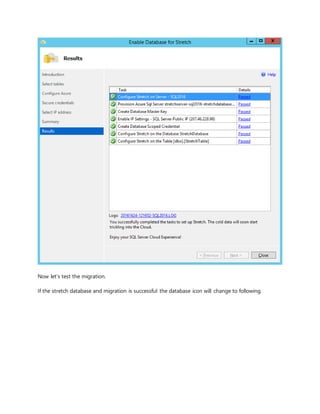 Backup your tables to SQL Azure using SQL Stretch | DOCX