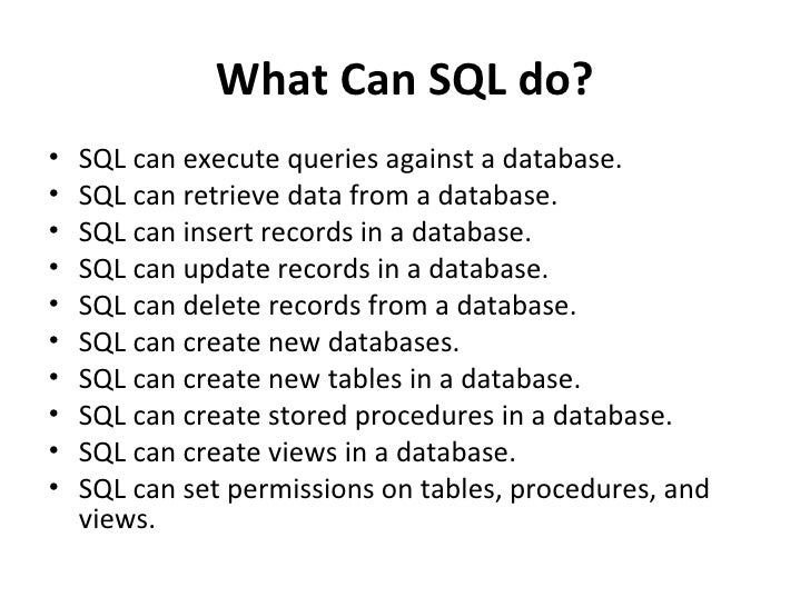 Sql – Structured Query Language Sql – Structured Query Language