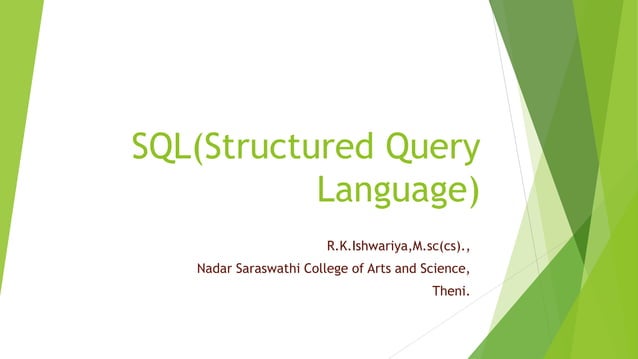 Sql(structured query language) | PPT