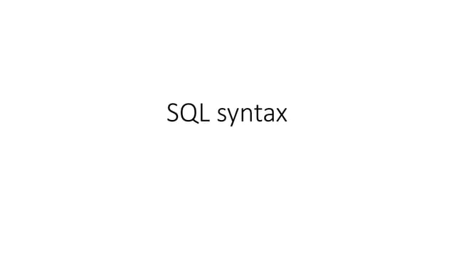 Sql Syntaxpptx 
