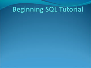 Sql tables | PPT
