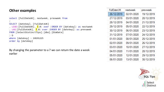 Sql tips lead and lag | PPTX