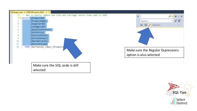 Sql Tips Remove Carriage Returns In Ssms Ppt