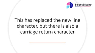 SQL Tips remove carriage returns in SSMS.pptx
