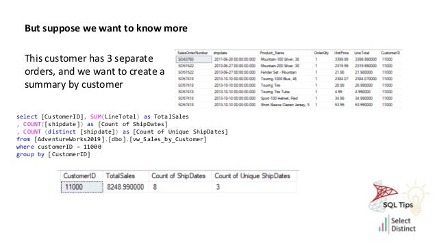 Sql Tips Select Distinct One Columnpptx