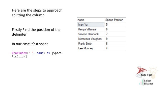 Sql tips split a column | PPT