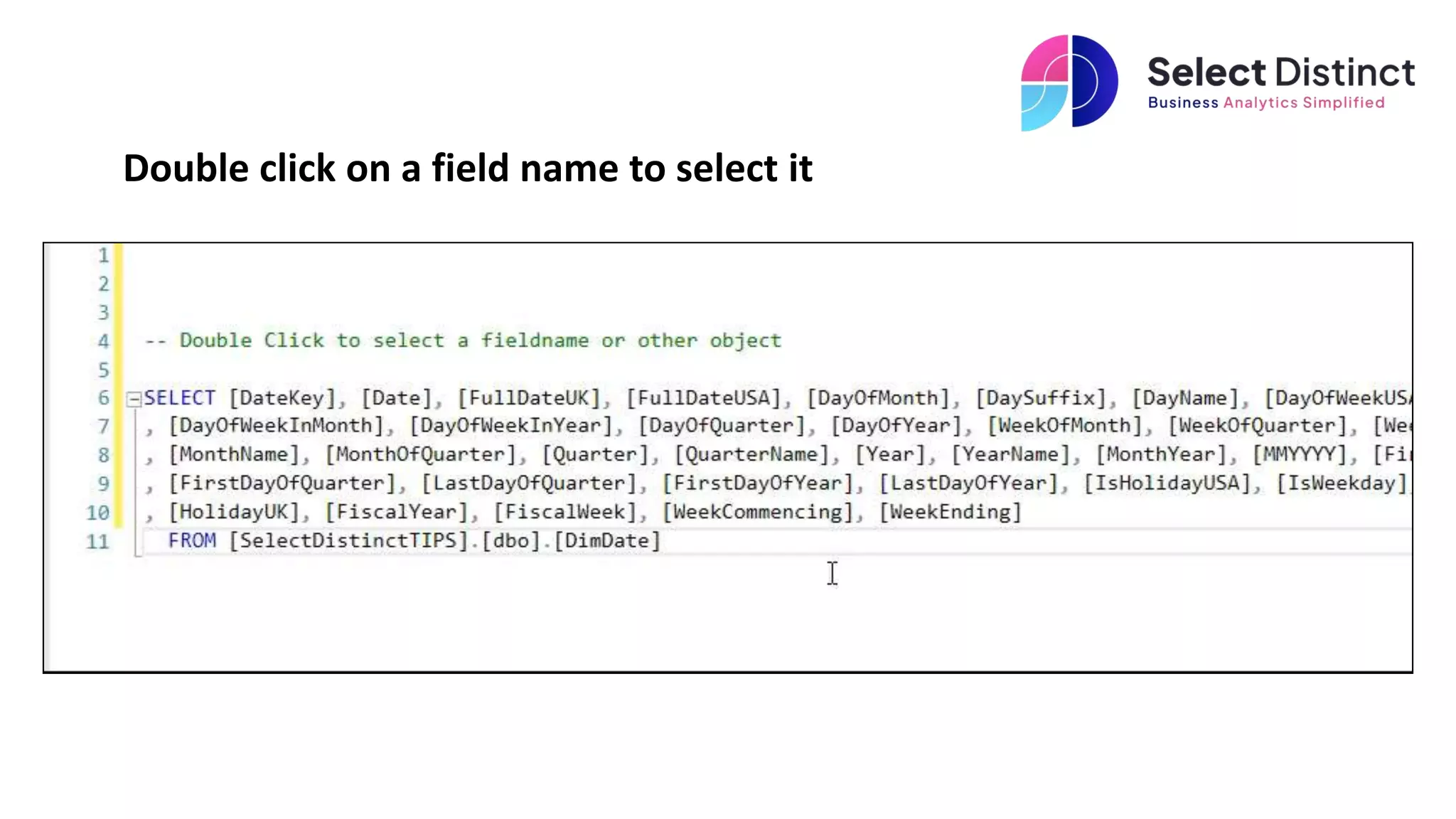 SQL Tips Use double and triple click to select.pptx