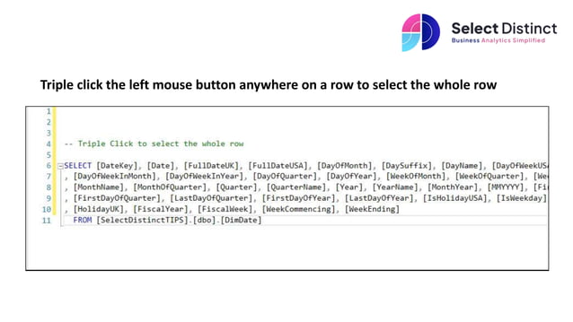 SQL Tips Use double and triple click to select.pptx