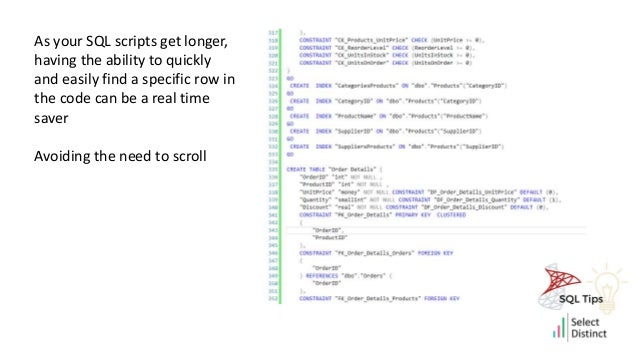 Sql Tips Use Line Numbers Ppt