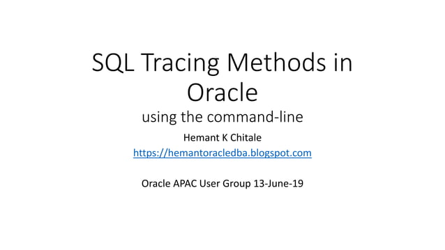 SQL Tracing | PPT