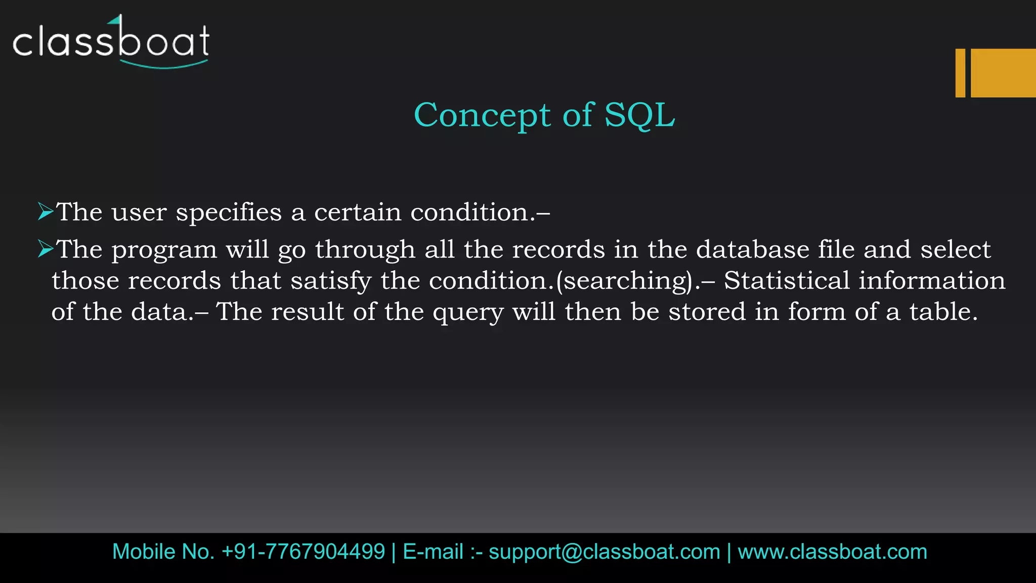 SQL training in Pune | PPT