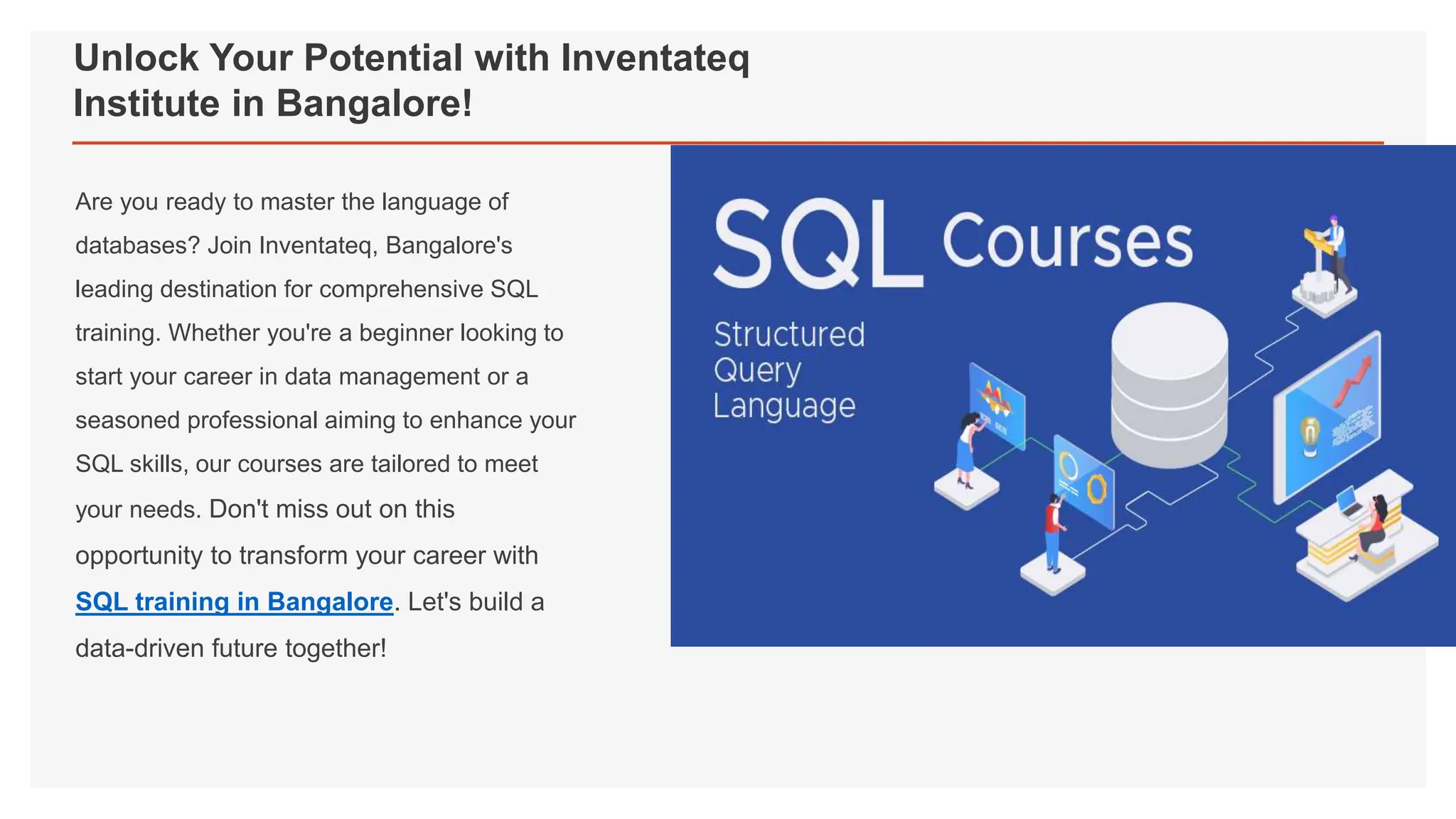 SQL Trainings in Inventateq ( Bangalore) | PPT