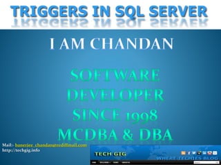 Sql triggers | PPSX | Databases | Computer Software and Applications