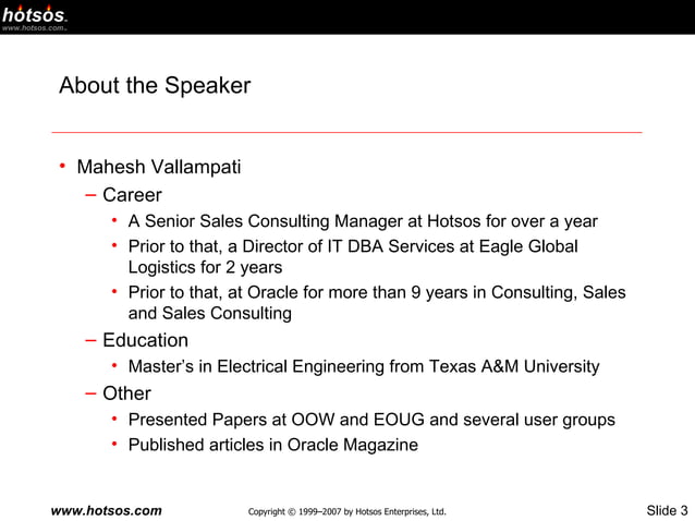 SQL Optimization With Trace Data And Dbms Xplan V6 | PPT