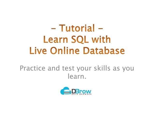 Tutorial - Learn SQL with Live Online Database | PPTX