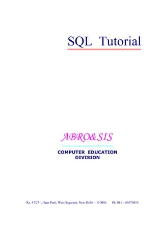 Sql tutorial | PDF