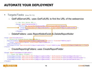 SQLUG MSBUILD SSRS Deployments | PPTX | Programming Languages | Computing