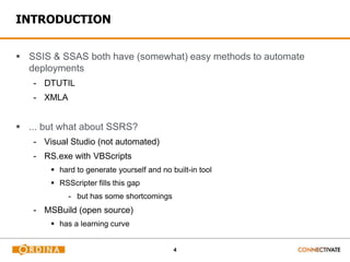 SQLUG MSBUILD SSRS Deployments | PPTX | Programming Languages | Computing