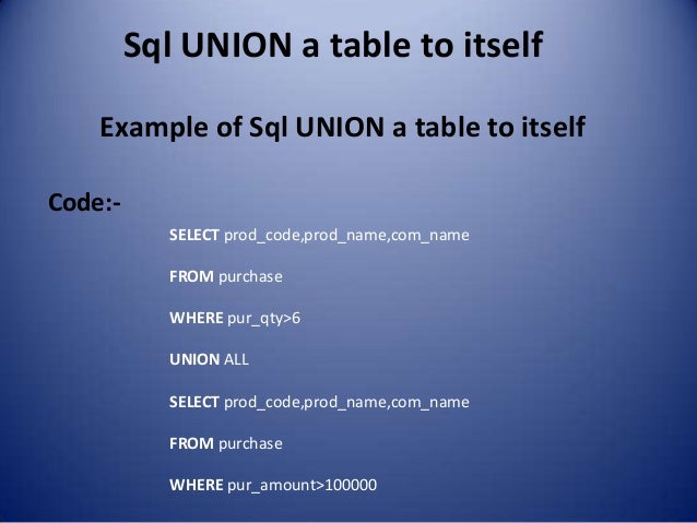 SQL UNION
