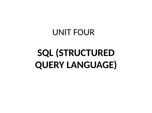 SQL UNIT FOUR.pptxDiscDiscoverabilitDiscoverability Scorey Scoreoverability Score | PPT