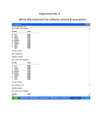 Sql update and retrieve | DOCX | Databases | Computer Software and Applications